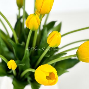 5 Stem Yellow Real Touch Tulips: Realistic Artificial Flowers - Etsy