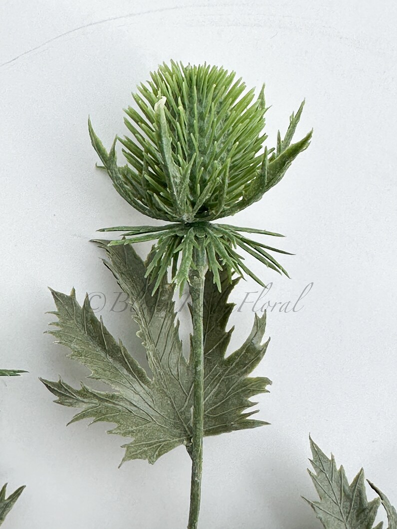 26" Faux Green Thistle Stem, Artificial Floral Craft - Etsy