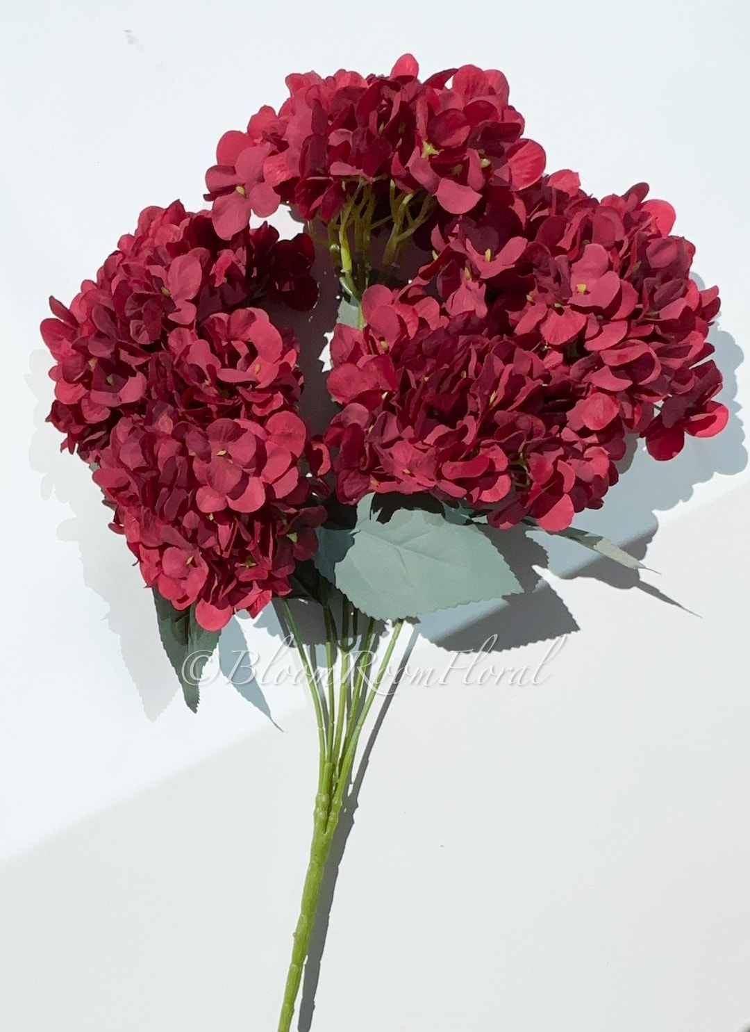 Red Silk Hydrangea Bunch: Realistic Artificial Flower Arrangement - Etsy