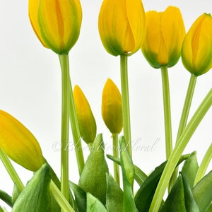 5 Stem Yellow Real Touch Tulips: Realistic Artificial Flowers - Etsy