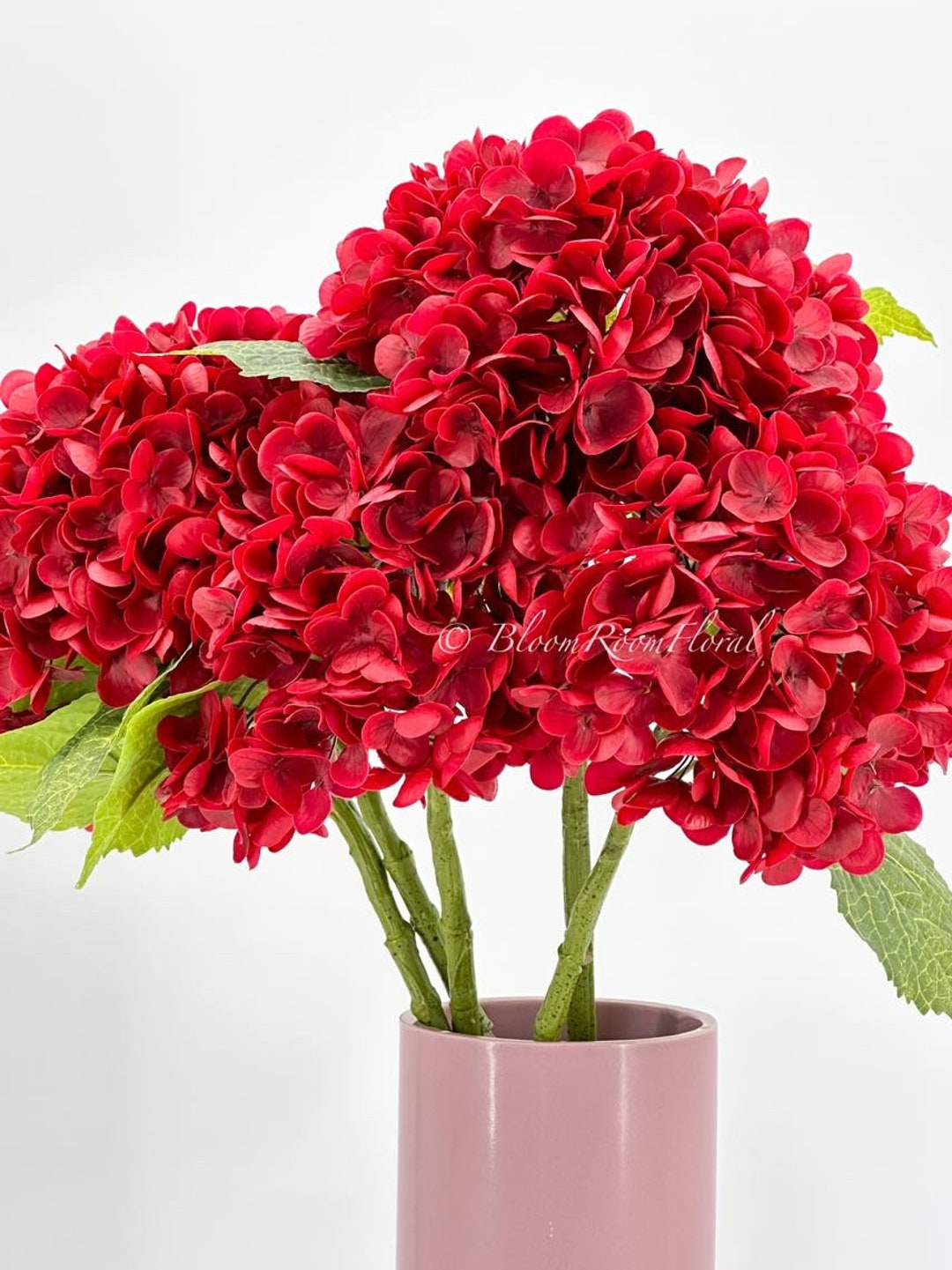 Red Real Touch Hydrangea: Luxury Artificial Flower, Wedding Home Decor ...