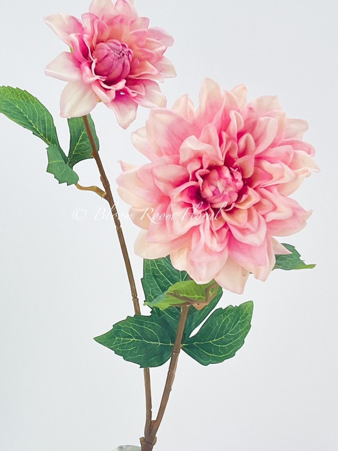 Light Pink Real Touch Dahlia: Luxury Artificial Flower Stem (22") - Etsy