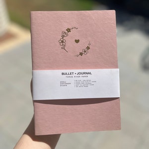 Bullet Journal B6 2025 Grid Notebook - Pink, Soft Vegan Leather, Tomoe ...