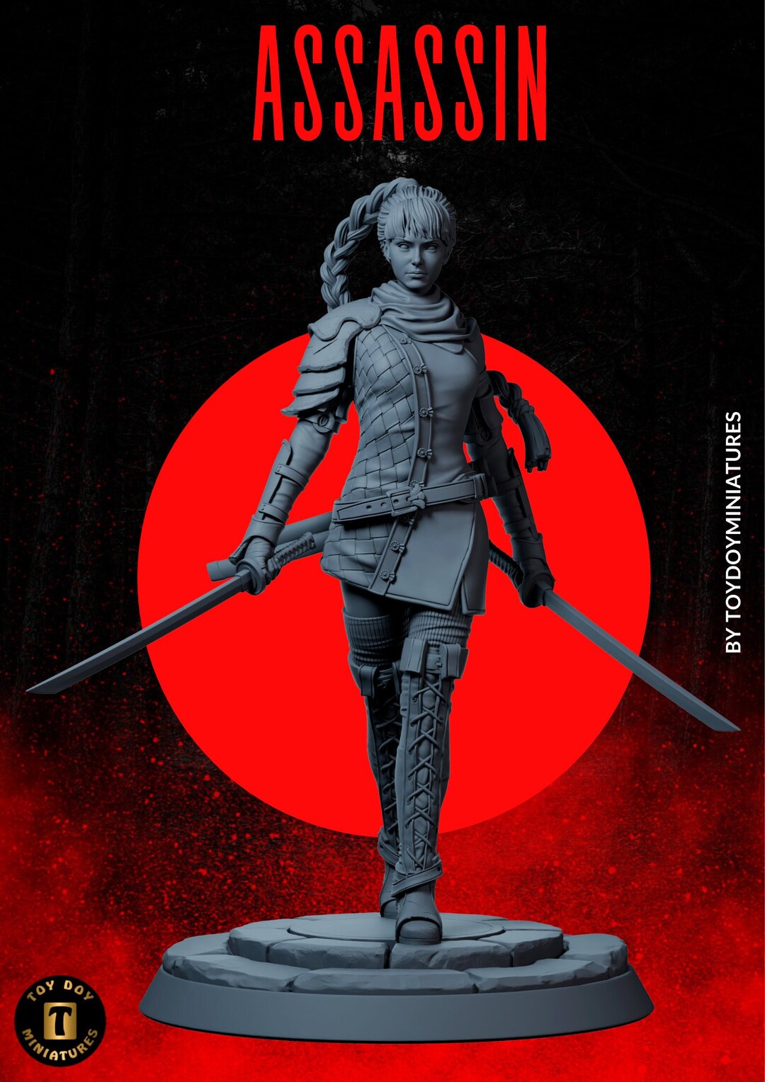 Beautiful and Determined Female Assassin | Dual Katana Wielding Femme ...