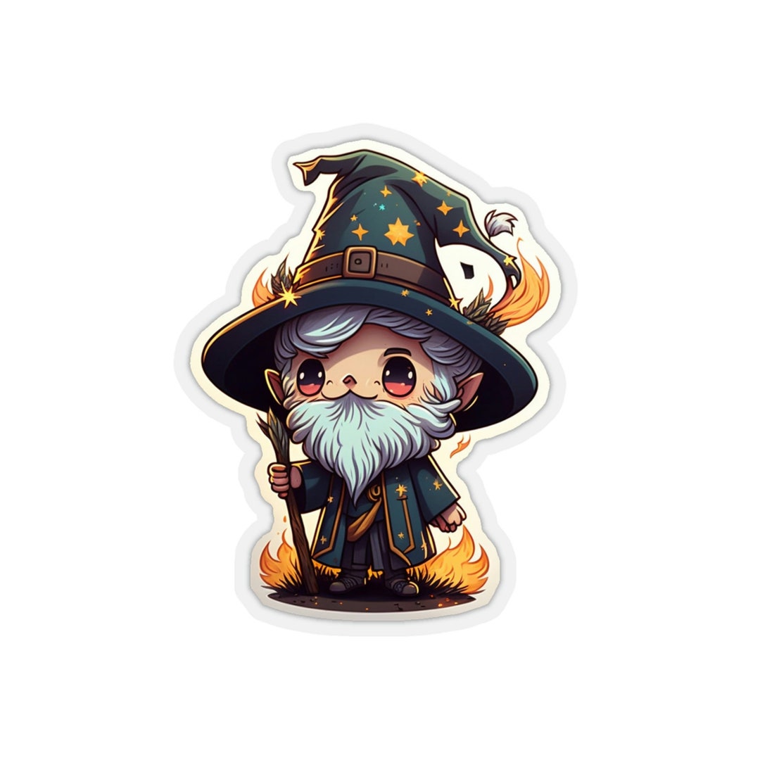 Chibi Wizard - Male #2, Unique Kiss Cut Sticker Designs - Stand Out ...