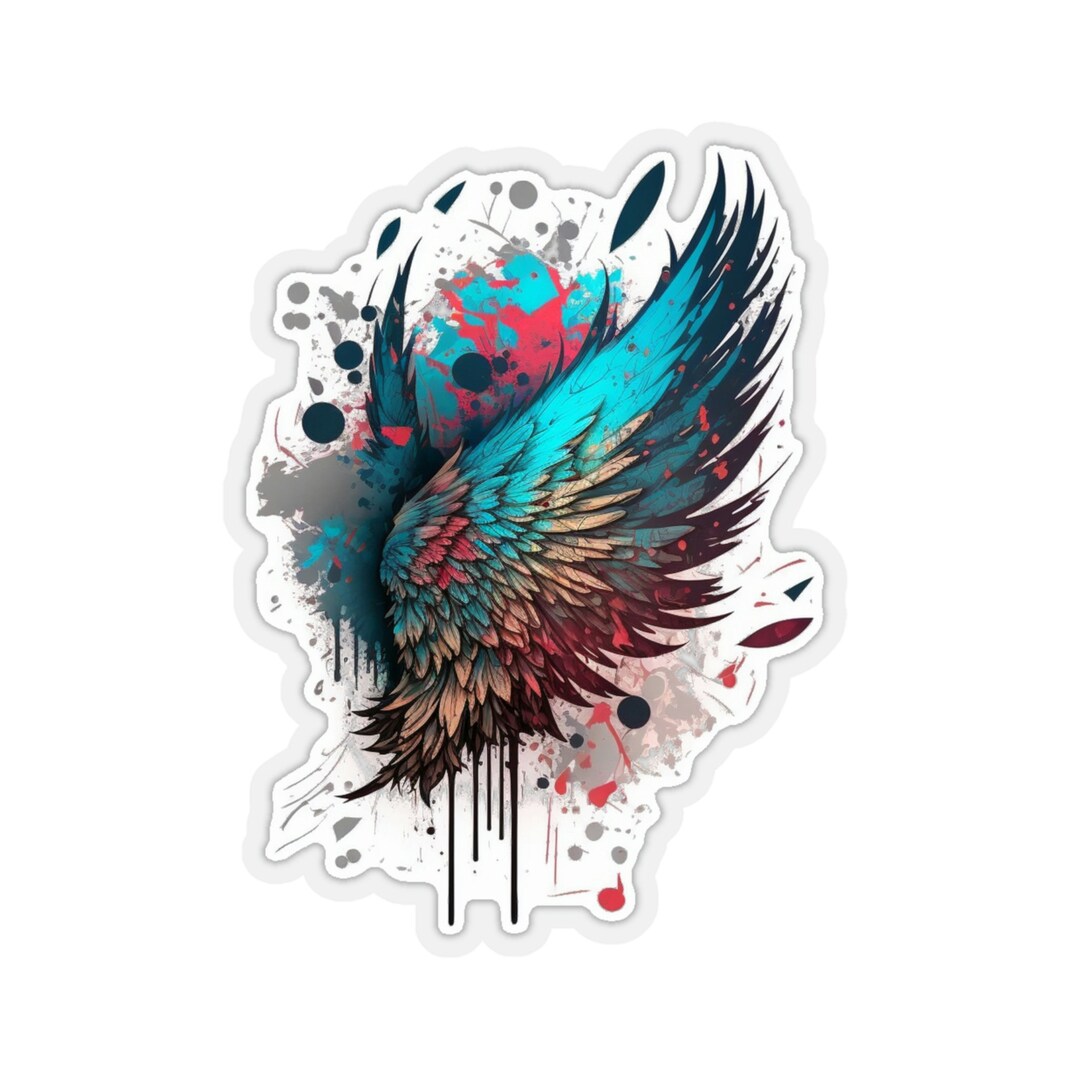 Inkpunk Angel Wings, Unique Kiss Cut Sticker Designs - Stand Out With ...