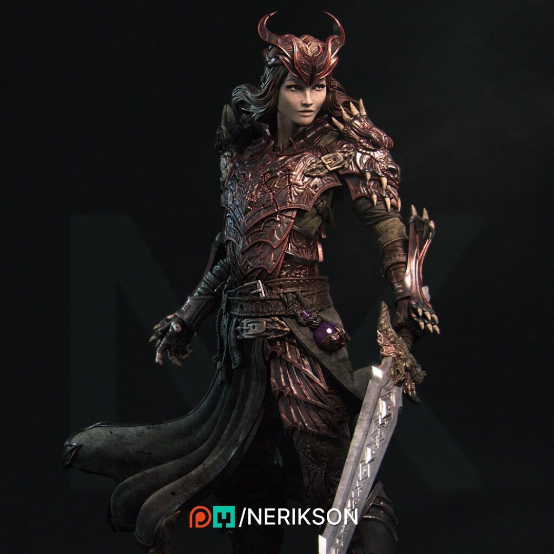 Aleehra the Dragon Knight - Female Variant by Nerikson - 3D Printed ...