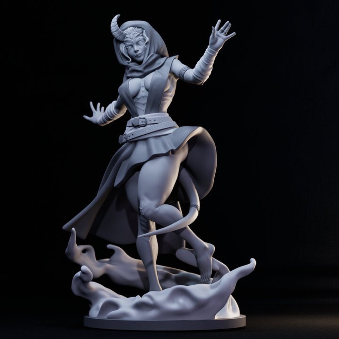 Hydromancer Tiefling Pin-up Sculpted by Epicsx 75mm & 32mm Scales Winged Variant Available ...