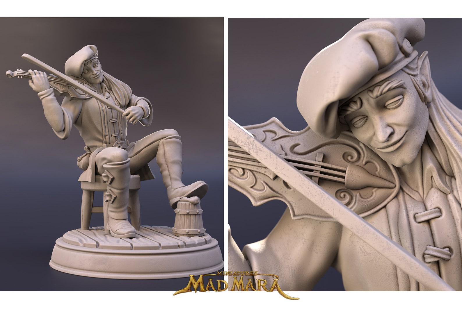 Elf Bard | Incredible 75mm Scale Print of a Charismatic Elf Bard Mid ...
