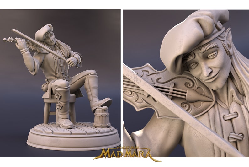 Elf Bard | Incredible 75mm Scale Print of a Charismatic Elf Bard Mid ...