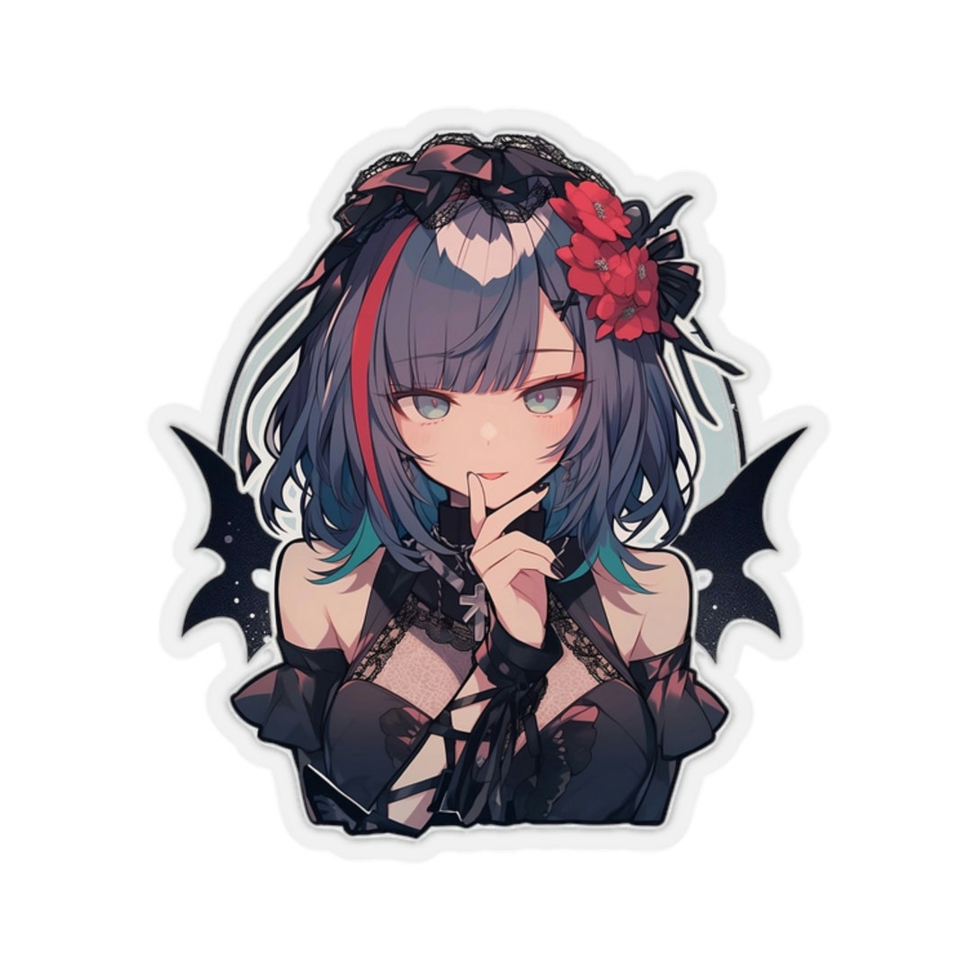 Cute Anime Vampire Girl Sticker for Laptops, Journals, Tabletop Gaming ...