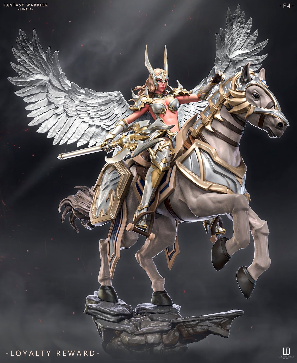 Mounted Valkyrie Warrior: 3D Printed Heroic Figure by Luis - Etsy