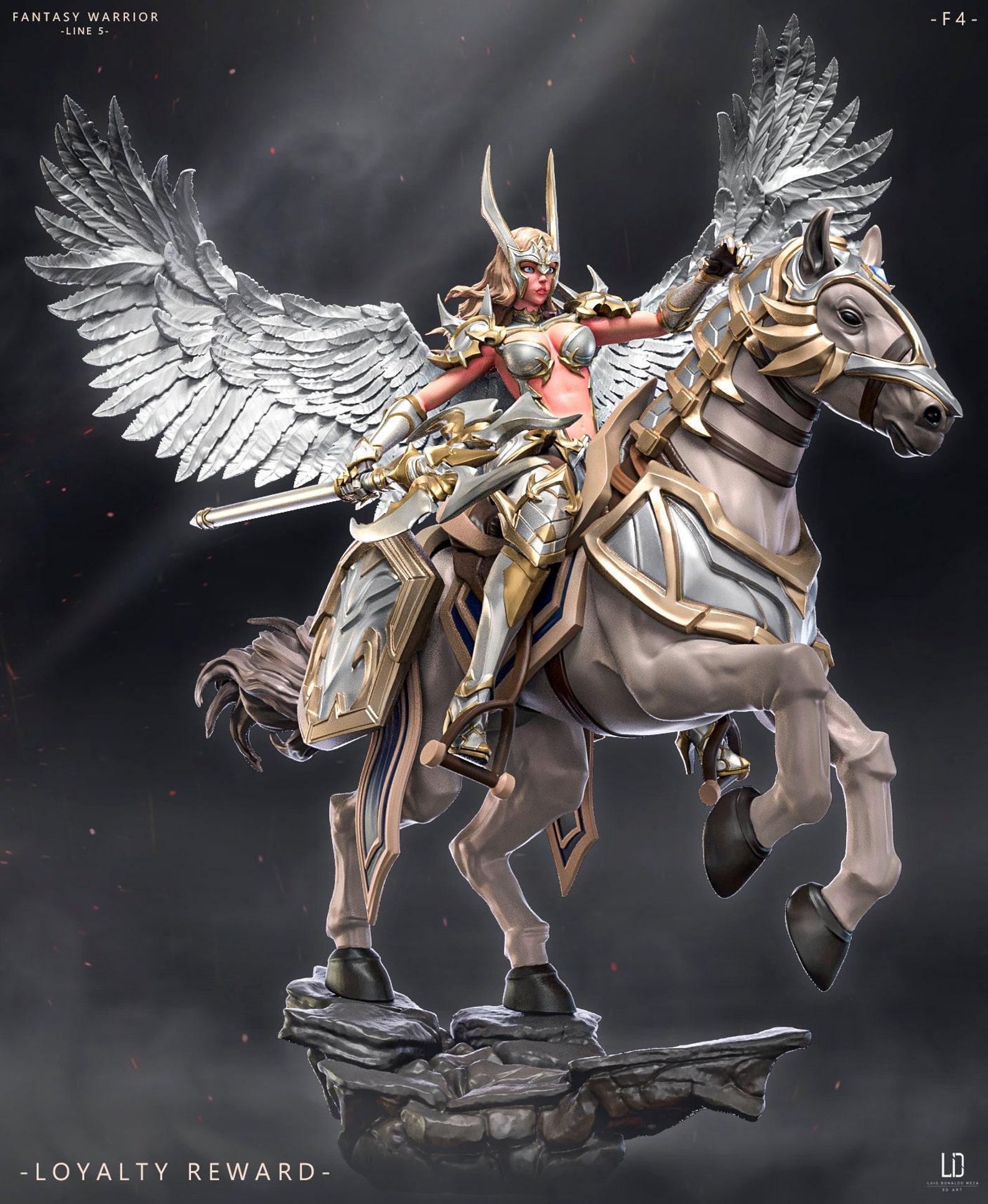 Mounted Valkyrie Warrior: 3D Printed Heroic Figure by Luis - Etsy