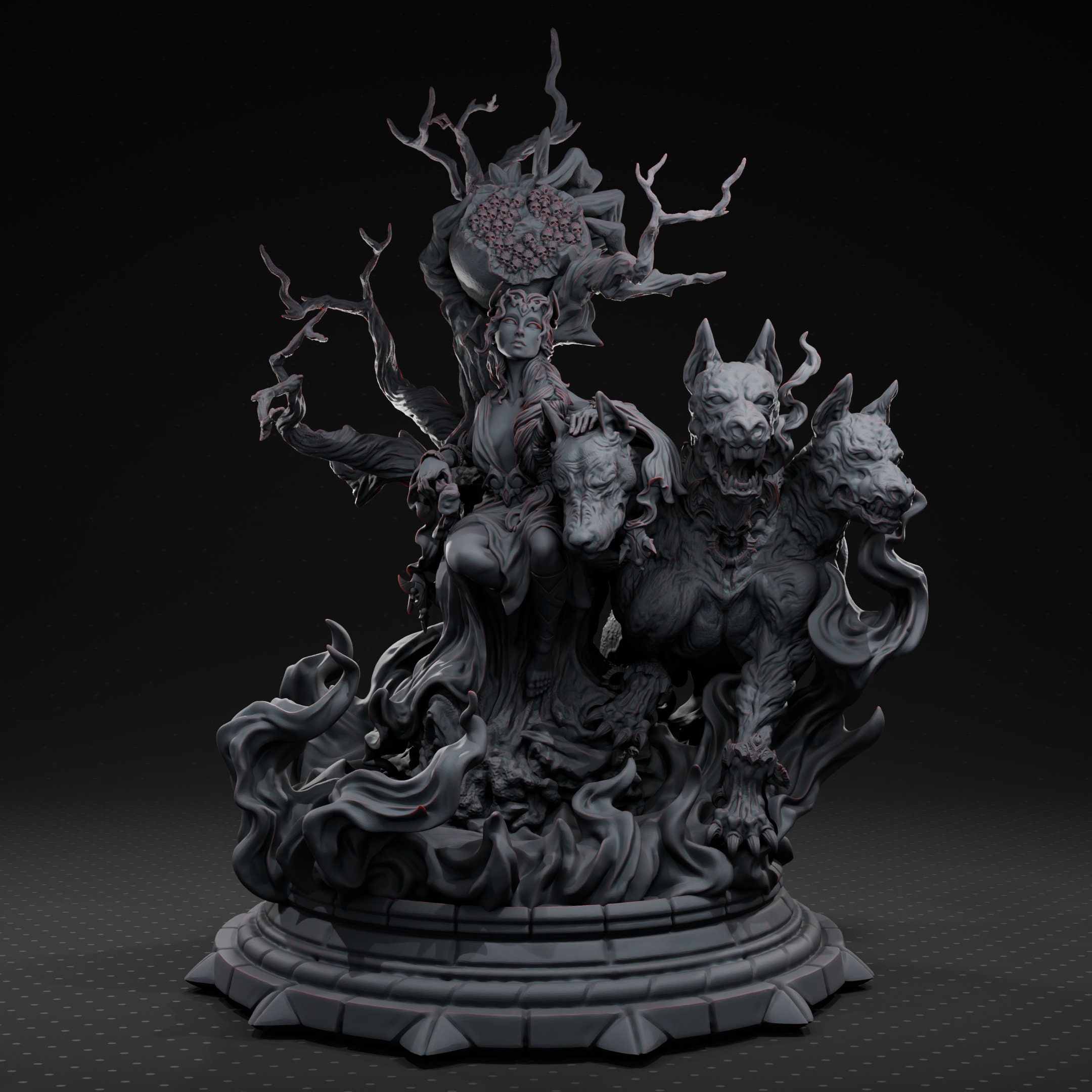 Persephone and Cerberus | Custom 3D Printed Mythological Figure ...