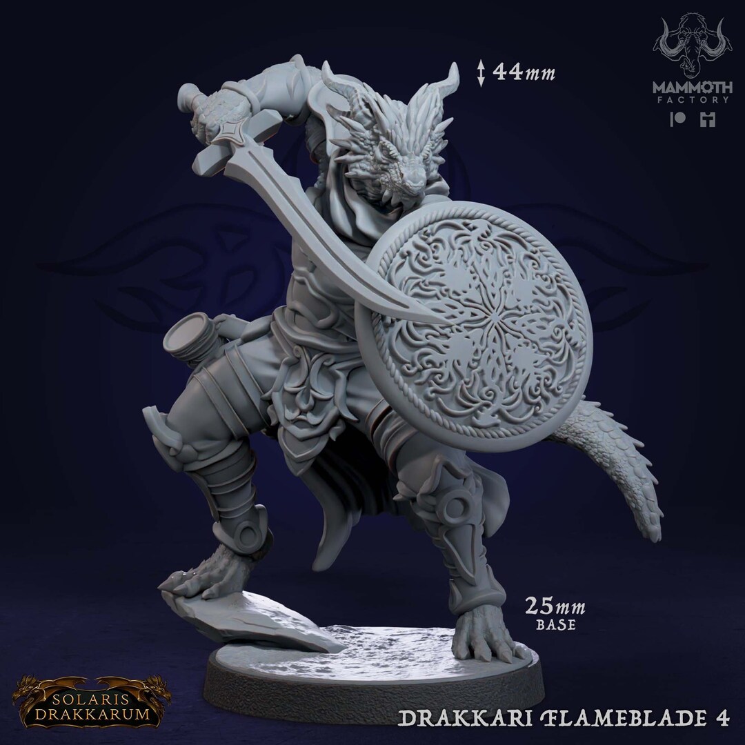 Drakkari Flameblade With 8 Variants on a 25mm Base by Mammoth Factory ...
