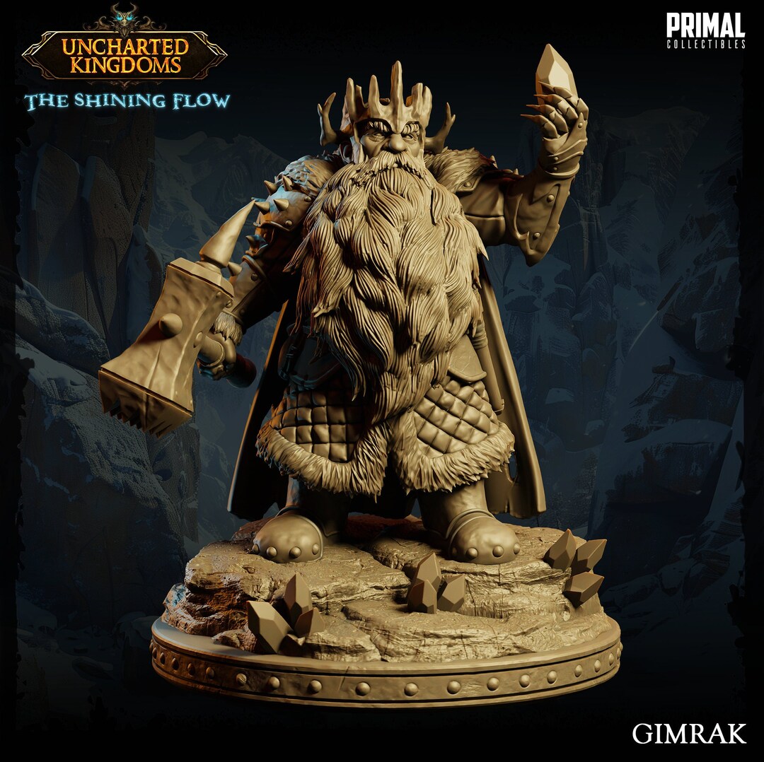 Dwarf King - Gimrak | Regal and Powerful Dwarf King Miniature | 3D ...