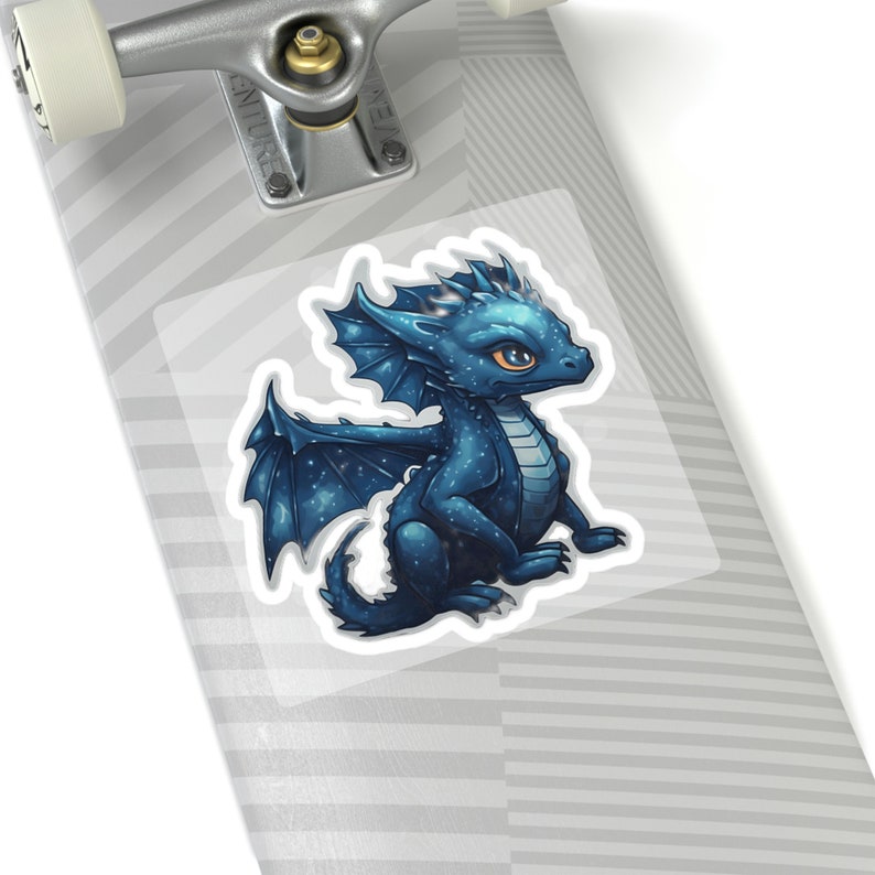 Cute Blue Water Dragon Kiss-cut Sticker Adorable Fantasy Art - Etsy