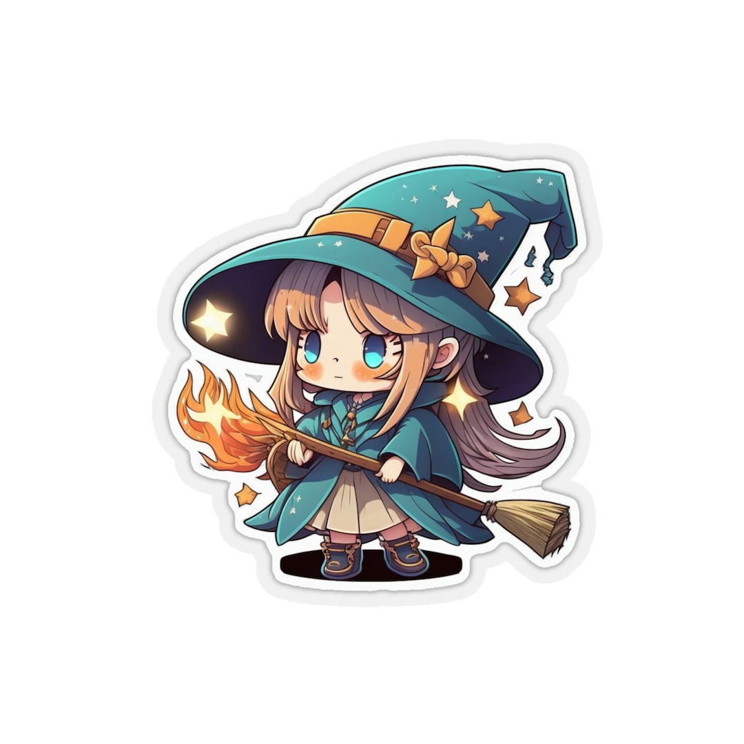 Chibi Wizard - Female #1, Unique Kiss Cut Sticker Designs - Stand Out ...