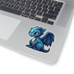 Cute Chibi Blue Dragon Kiss-cut Sticker Adorable Fantasy Art for ...