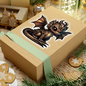 Bronze Dragon Chibi Kiss-cut Stickers, Fantasy Stickers for Tabletop ...