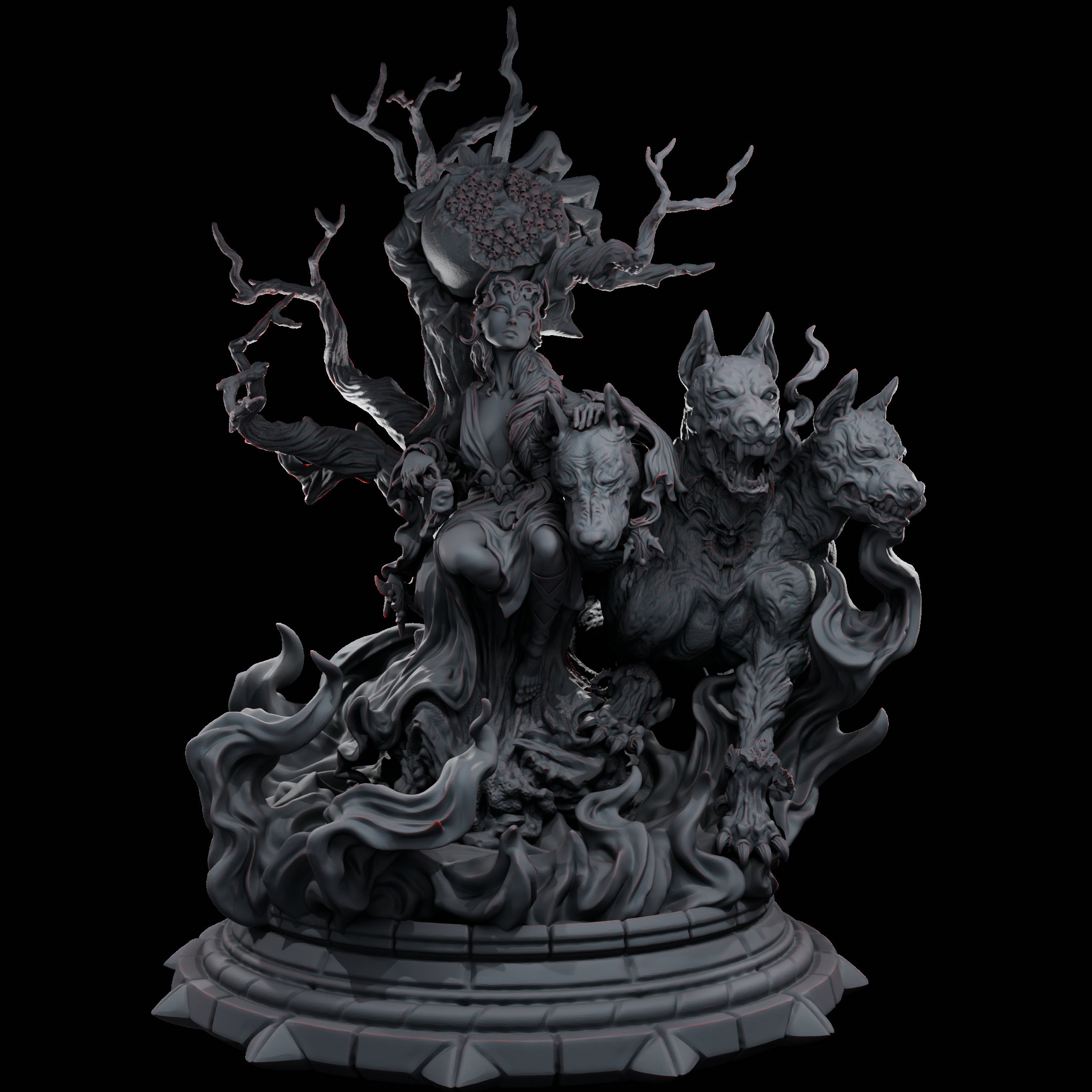 Persephone and Cerberus | Custom 3D Printed Mythological Figure ...