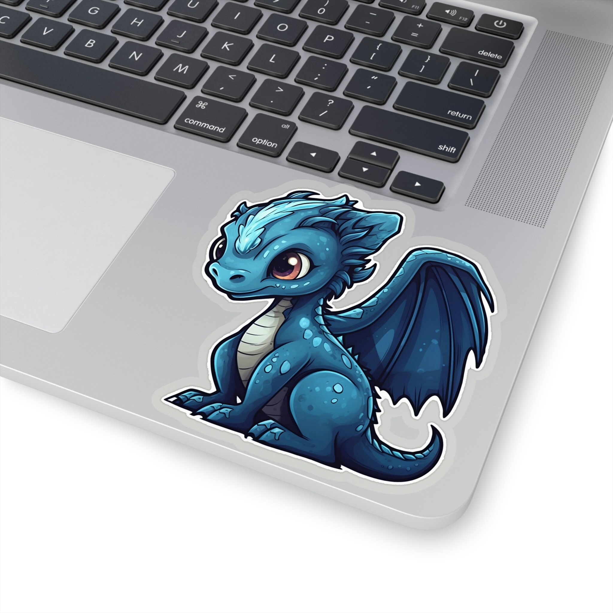 Cute Chibi Blue Dragon Kiss-cut Sticker Adorable Fantasy Art - Etsy