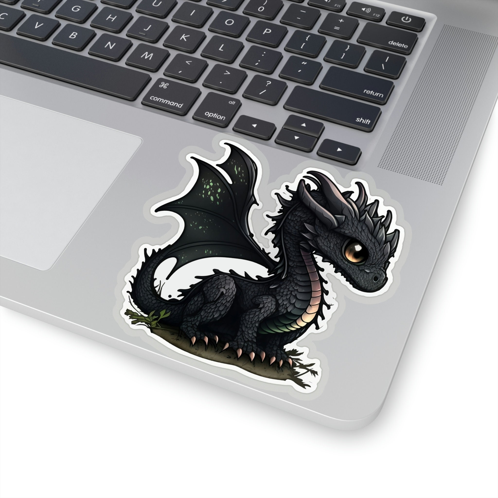 Black Dragon Chibi Kiss-cut Stickers Fantasy Stickers for - Etsy