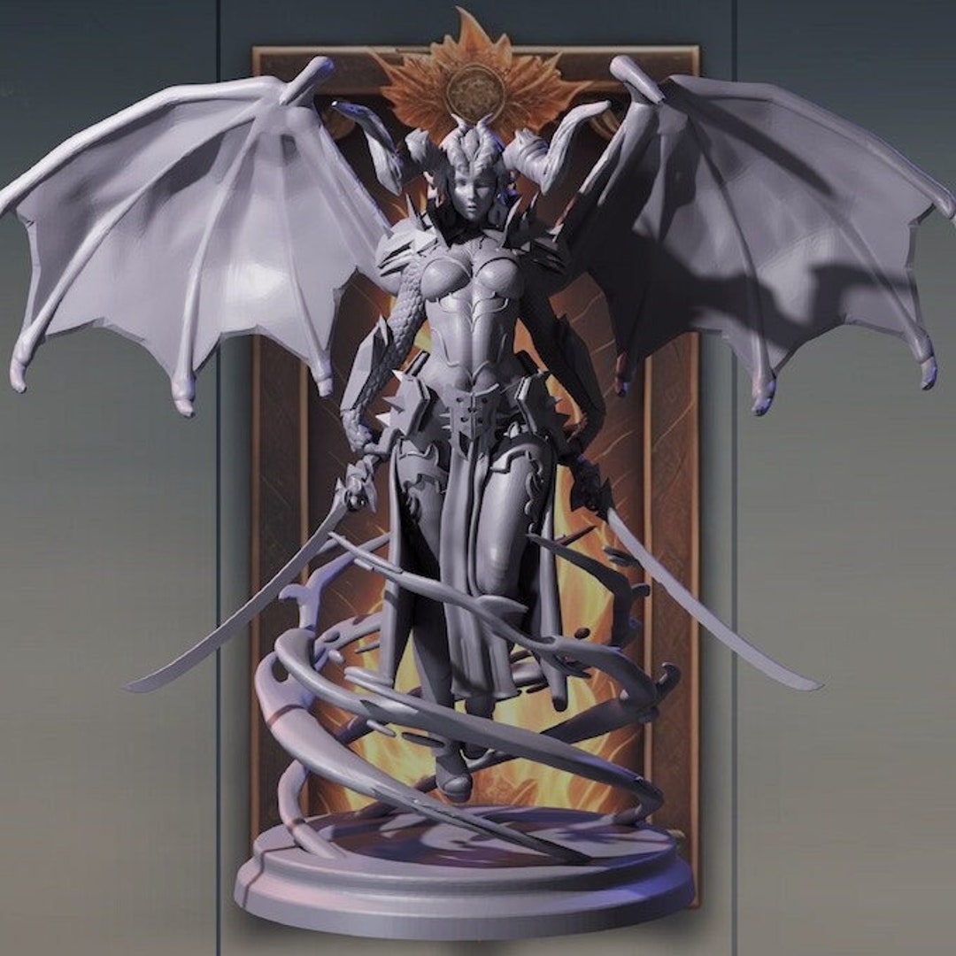 Lilith - Fearless Warrior Demon, 3D Printed Miniature Embodied in ...