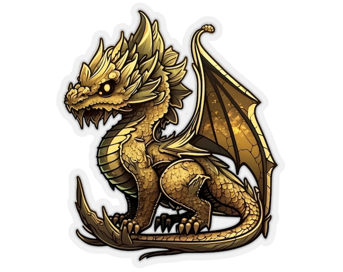 Copper Dragon Chibi Kiss-cut Stickers Fantasy Stickers for - Etsy