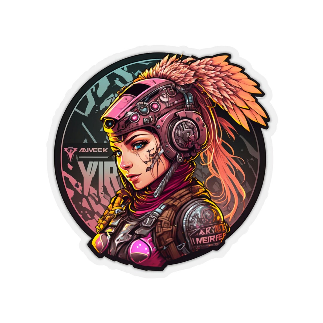 Cyberpunk Valkyrie Pilot, Unique Kiss Cut Sticker Designs Stand Out ...
