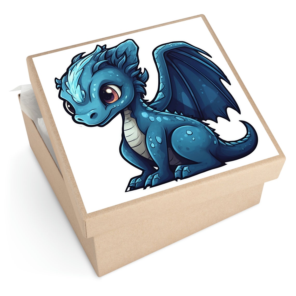Cute Chibi Blue Dragon Sticker - Adorable Fantasy Vinyl Sticker for ...