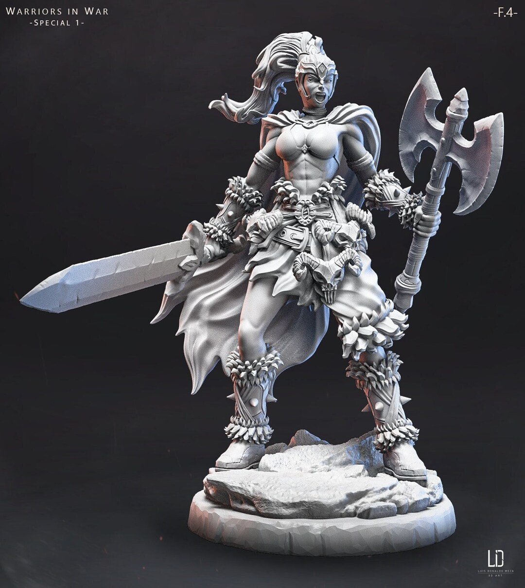 Female Gladiator Warrior Figure by Luis Donaldo Meza | Tabletop Gaming ...