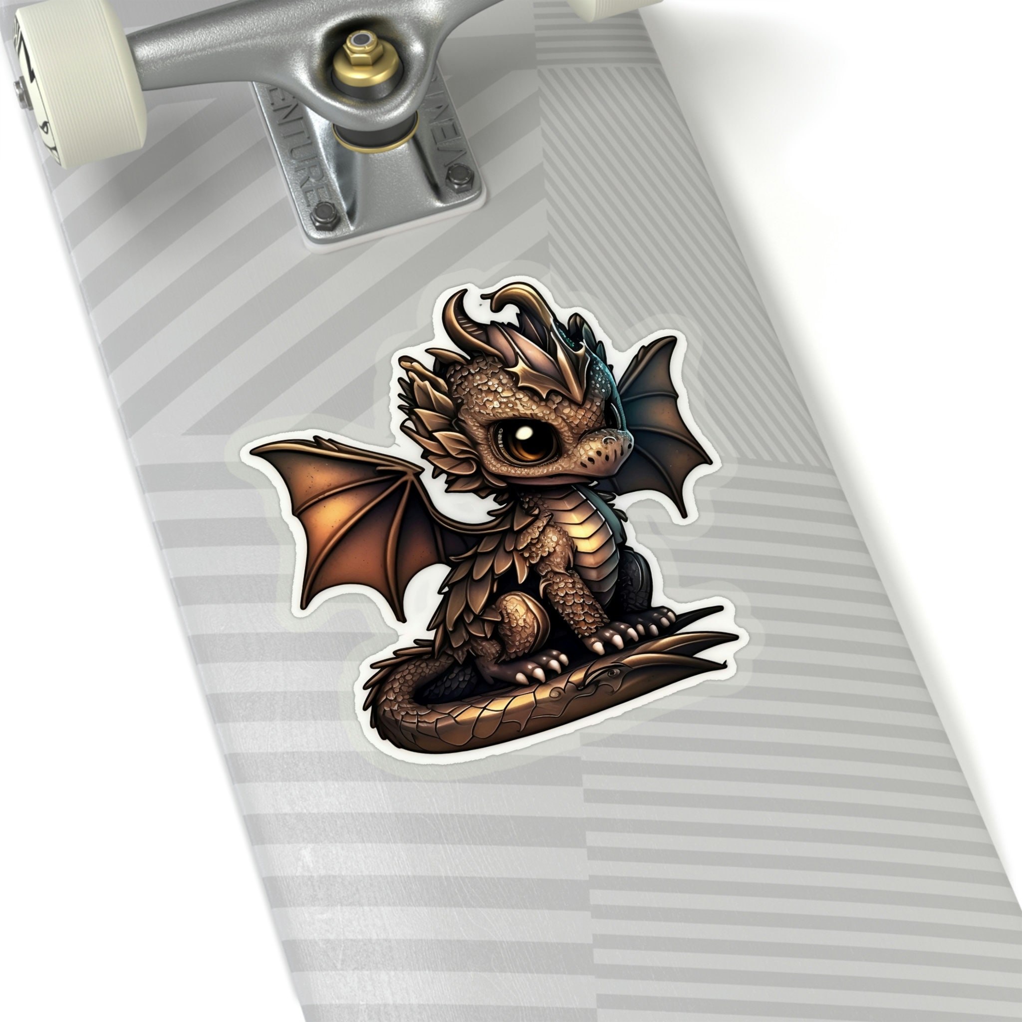 Bronze Dragon Chibi Kiss-cut Stickers Fantasy Stickers for - Etsy