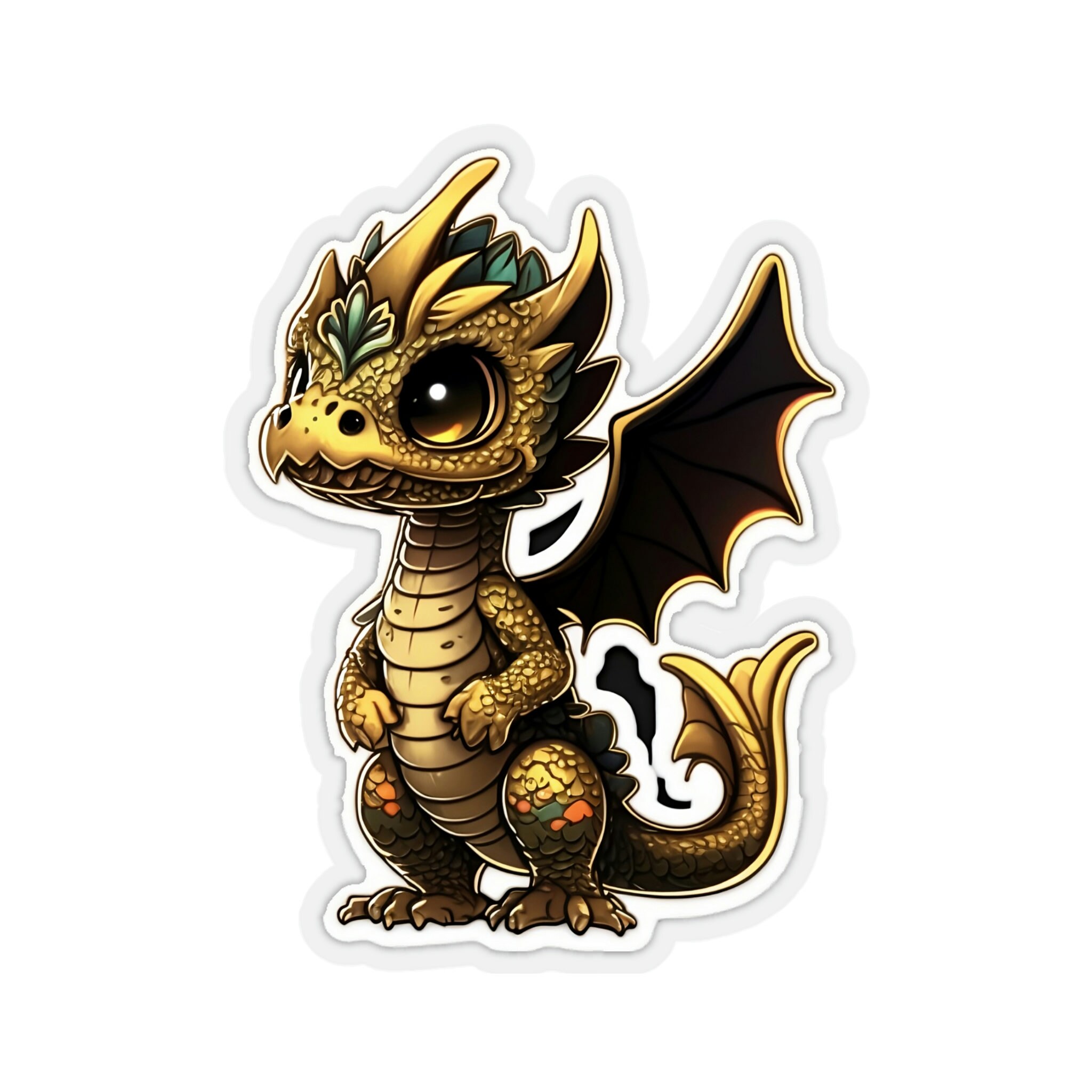 Brass Dragon Chibi Kiss-cut Stickers Fantasy Stickers for - Etsy