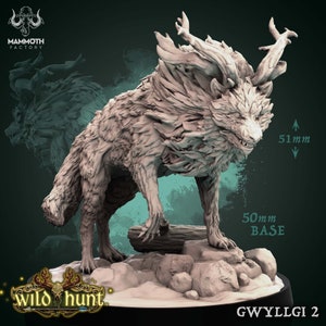 Gwyllgi - 50mm Base 39mm & 51mm Height - Fey Wolf Mini From the Wild ...