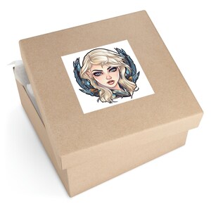 Beautiful Valkyrie Close up Sticker Norse Mythology Art Square Vinyl ...