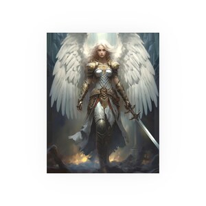 Watchful Guardian: A Beautiful Warrior Guardian Angel Poster Satin and ...