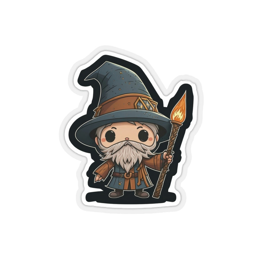 Chibi Wizard - Male #1, Unique Kiss Cut Sticker Designs - Stand Out ...