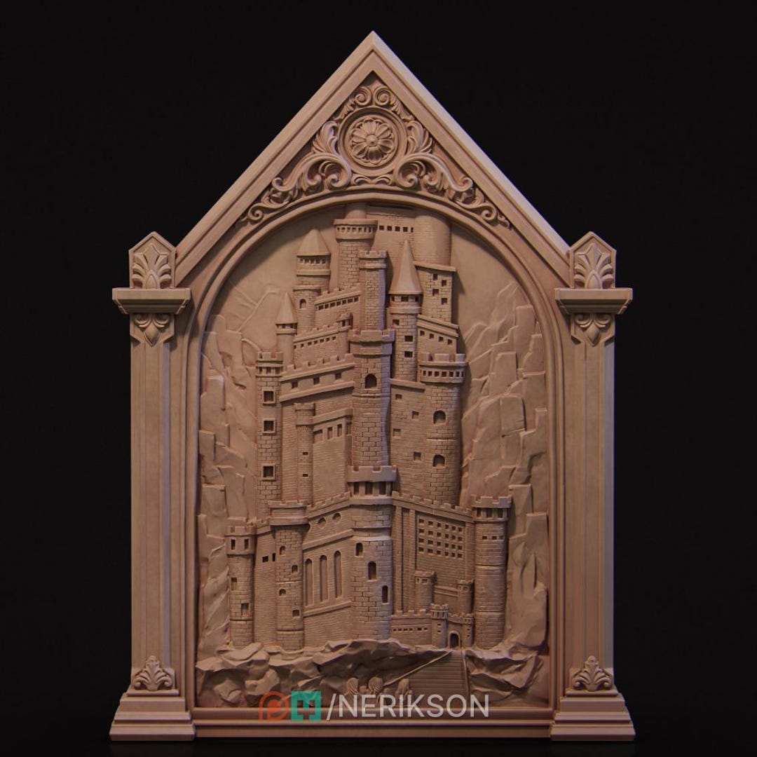 Bas Relief Castle by Nerikson – 3D Printed Fantasy Wall Art Sculpture ...
