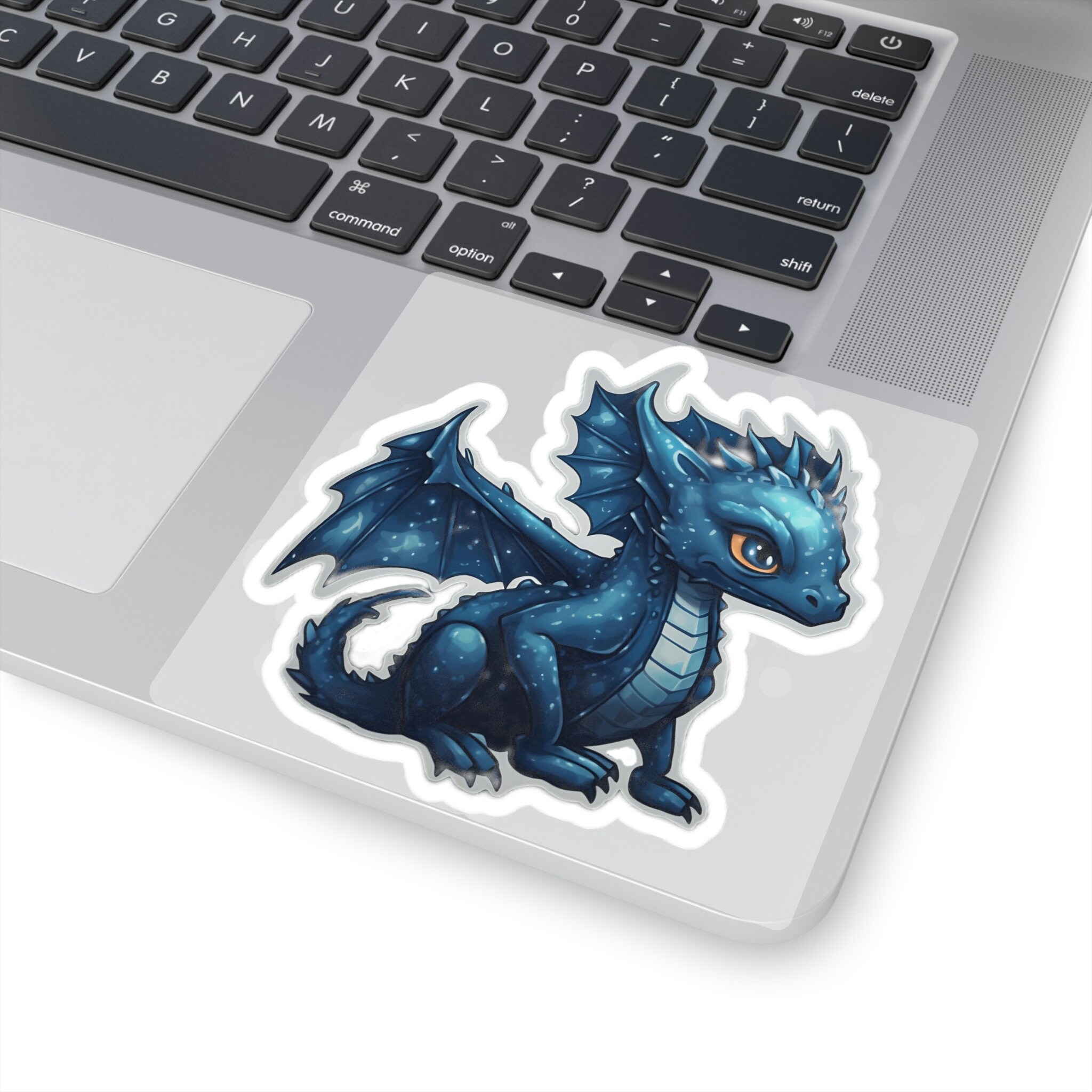 Cute Blue Water Dragon Kiss-cut Sticker - Adorable Fantasy Art Decal ...