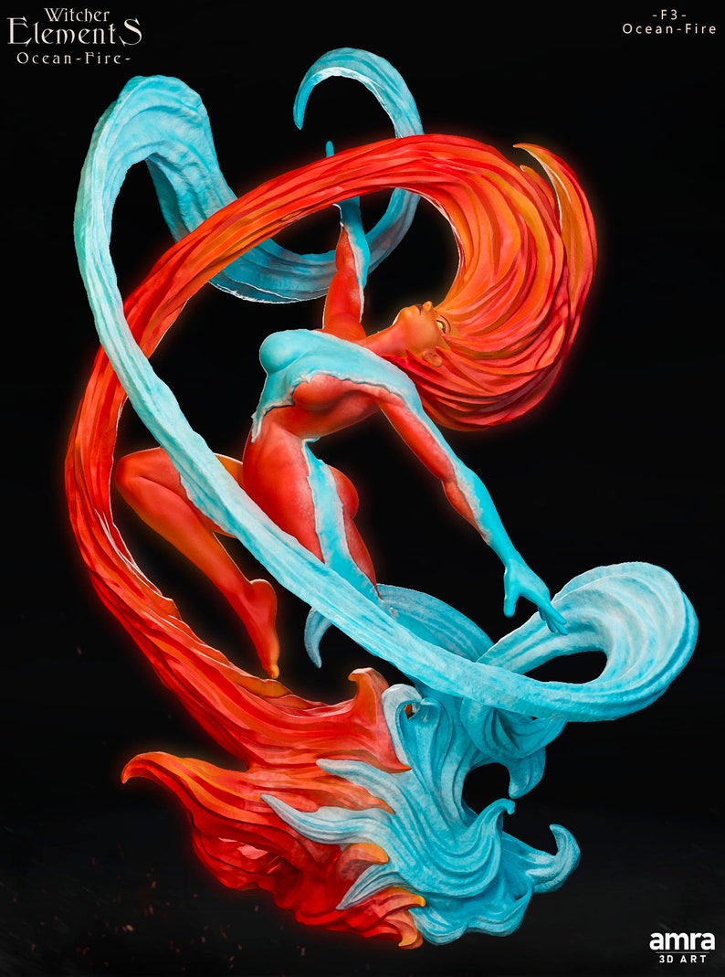 Witcher Elements - Fire and Water by Amra 3d Art | Elemental Convergence | Gorgeous Elemental ...