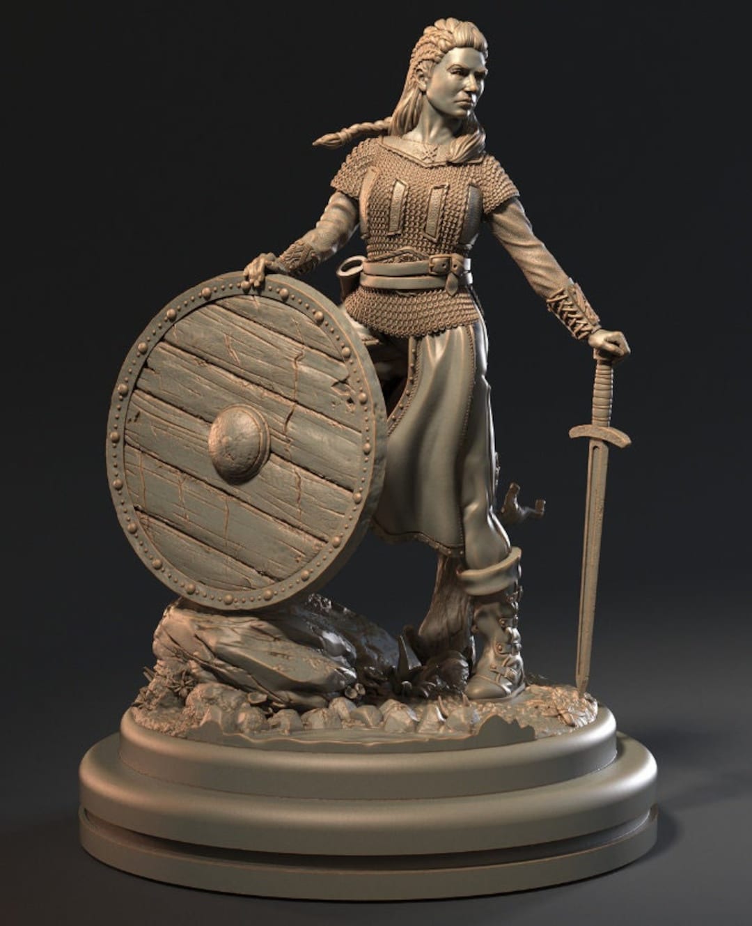Beautiful and Stoic Viking Shieldmaiden by Apache Studios. Printed in ...