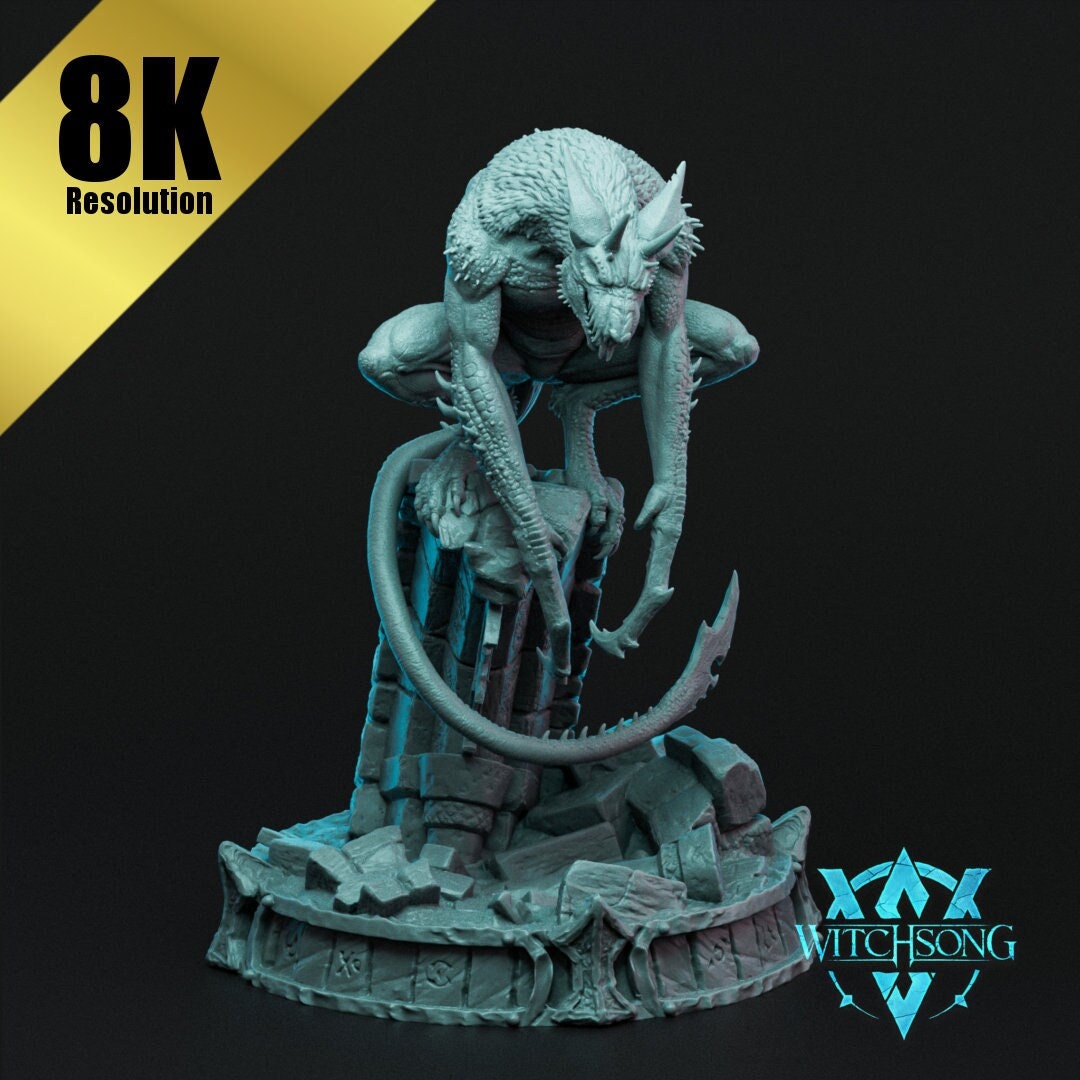 Gargoyle Miniature - "large" Mini - Printed in 8K Resolution - Sculpted ...