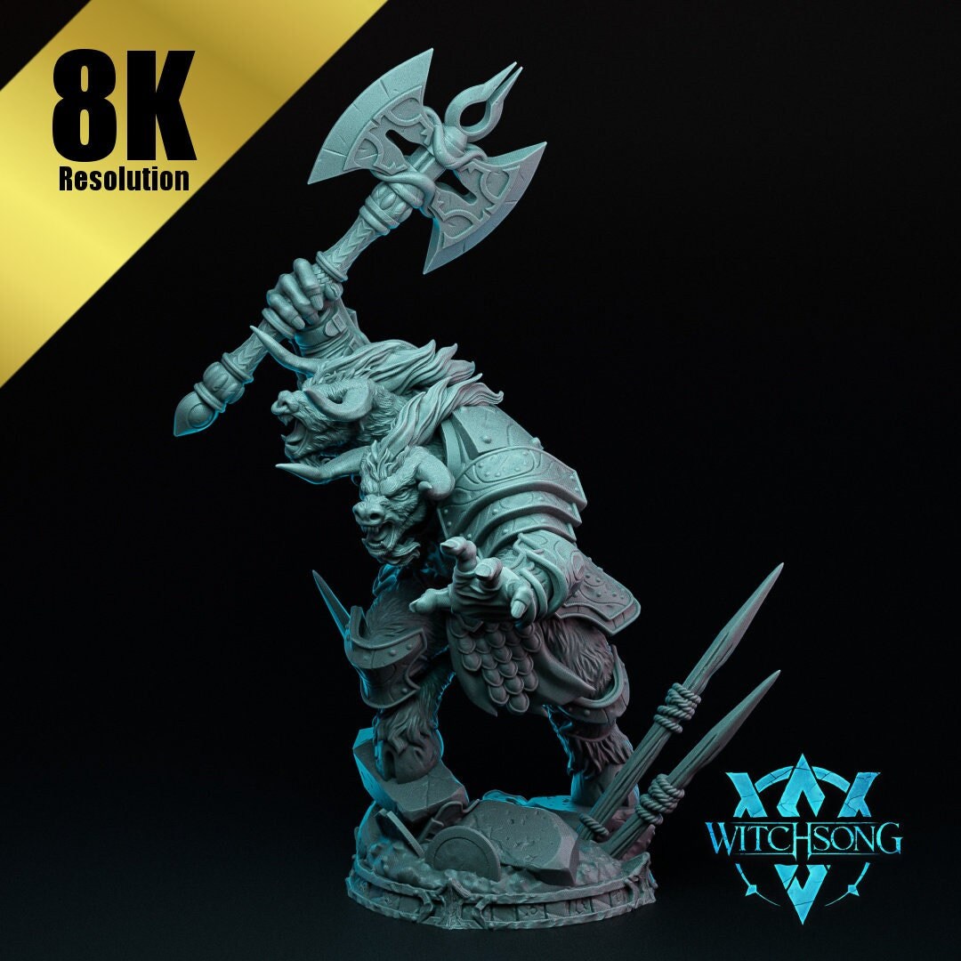 Huge Minotaur Mini - "twinhorn, the Marauder" Miniature - 8K Resolution ...