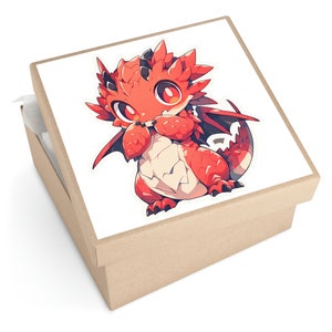 Adorable Anime Red Dragon Sticker. Vinyl Sticker for Tabletop Gaming ...