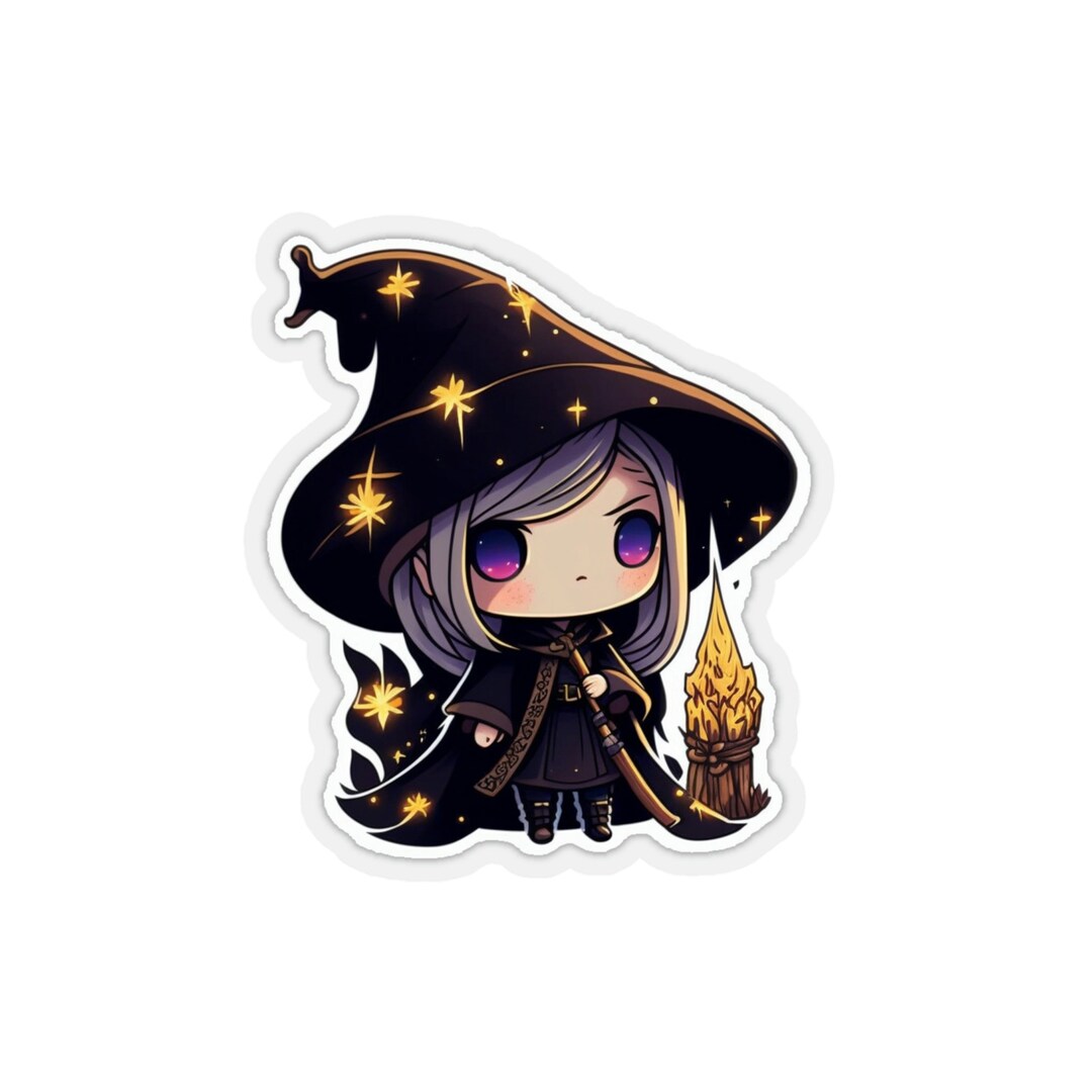 Chibi Wizard - Female #2, Unique Kiss Cut Sticker Designs - Stand Out ...