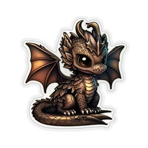 Bronze Dragon Chibi Kiss-cut Stickers, Fantasy Stickers for Tabletop ...