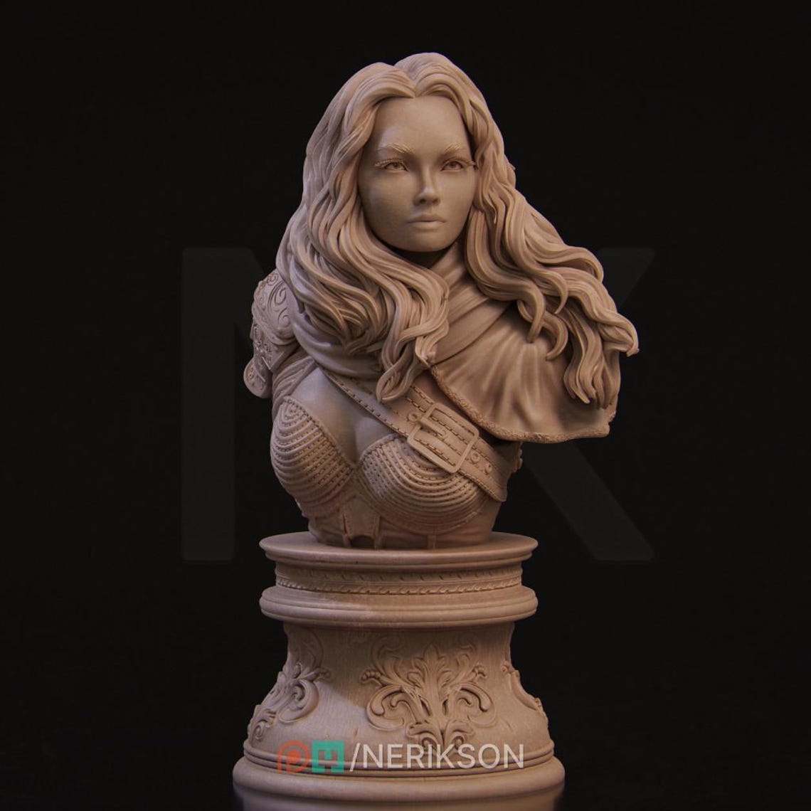 Enika Bust | Beautiful Female Rogue Miniature by Nerikson | 3D Printed ...