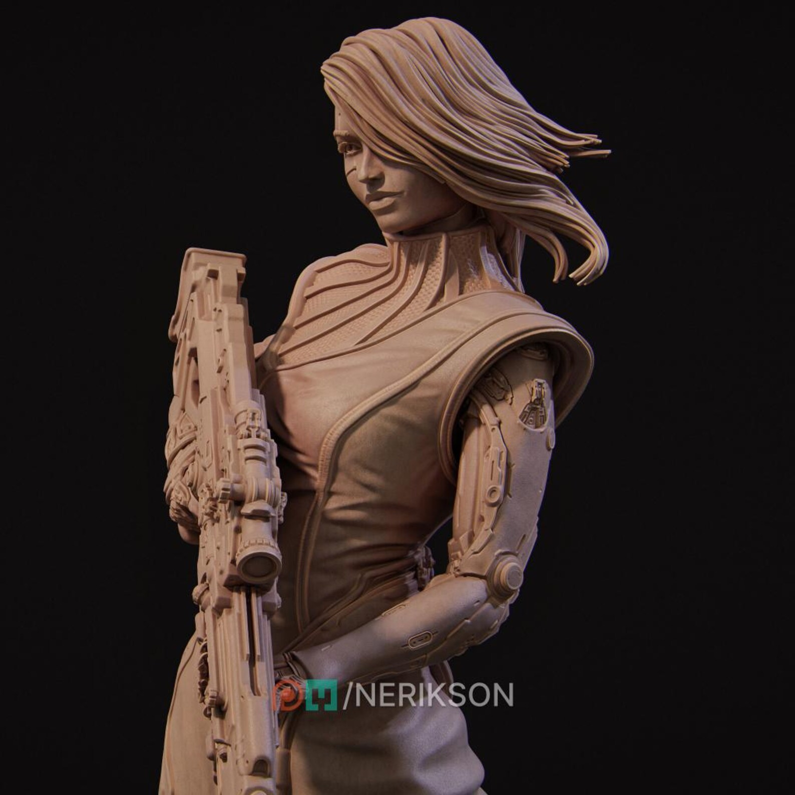 Aryn the Sniper Assassin (standing Pose) by Nerikson | 3D Printed ...