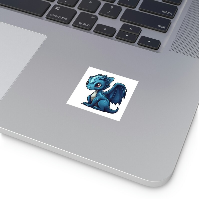 Cute Chibi Blue Dragon Sticker - Adorable Fantasy Vinyl Sticker for ...